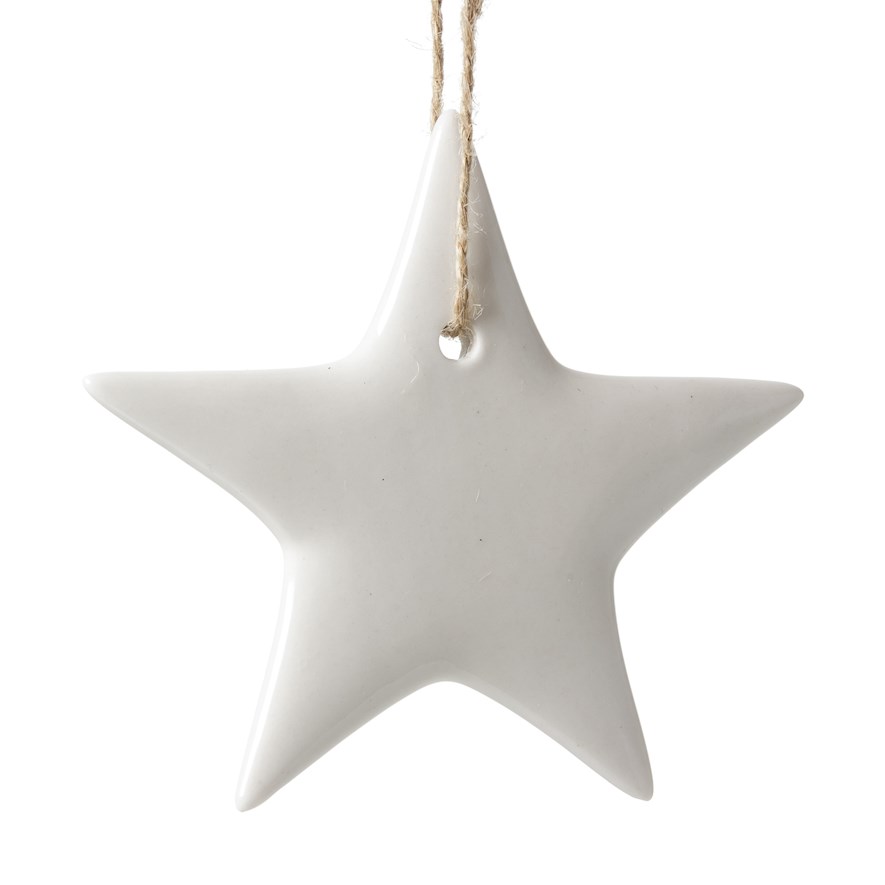 White Ceramic Star Decoration | Adairs