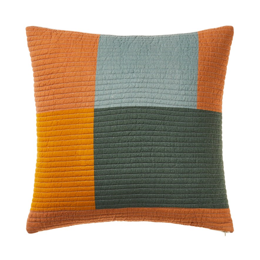 Splice Rust & Green Cushion | Adairs