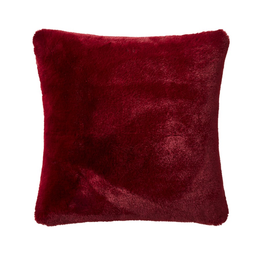 Astoria Raspberry Fur Cushion | Adairs