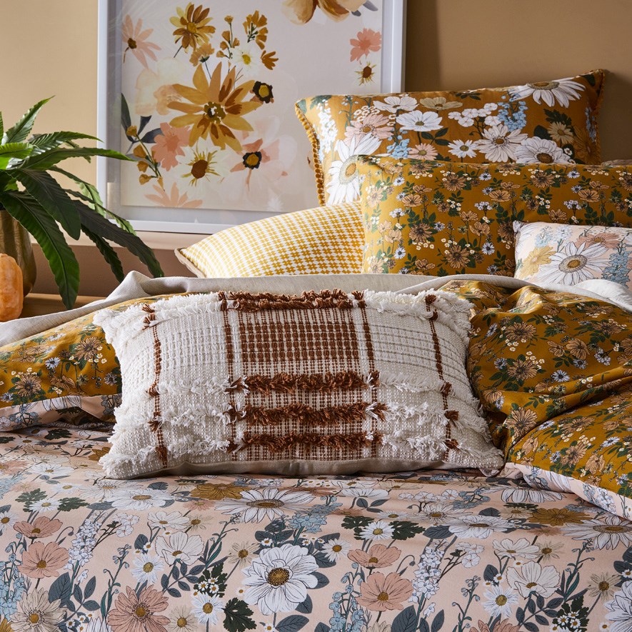 Laya Natural & Brown Long Cushion | Adairs