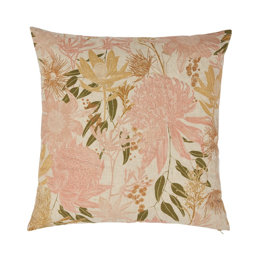 Winter Native Flora Natural Cushion | Adairs