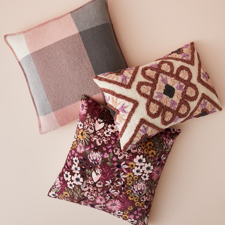 Jessie Floral Berry Cushion | Adairs