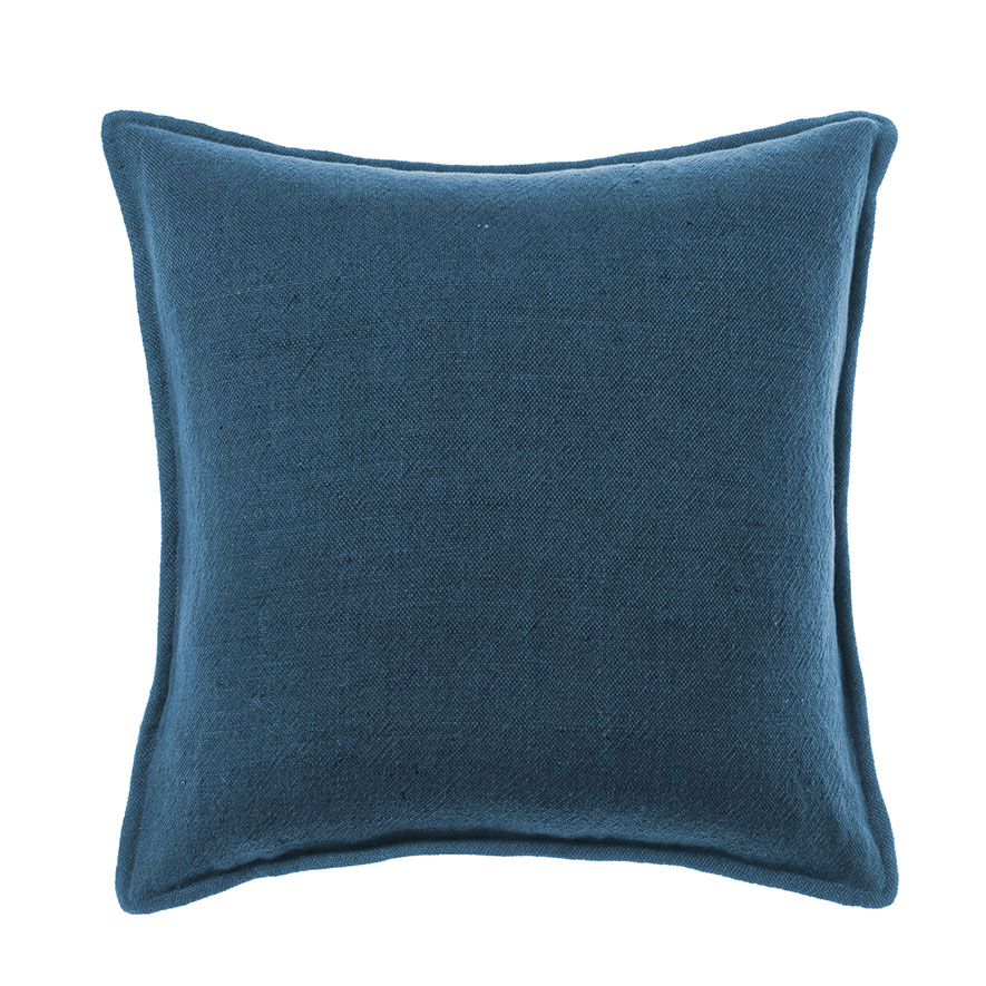 Home Republic - Vintage Washed Linen Cotton Slate Blue Cushion | Adairs