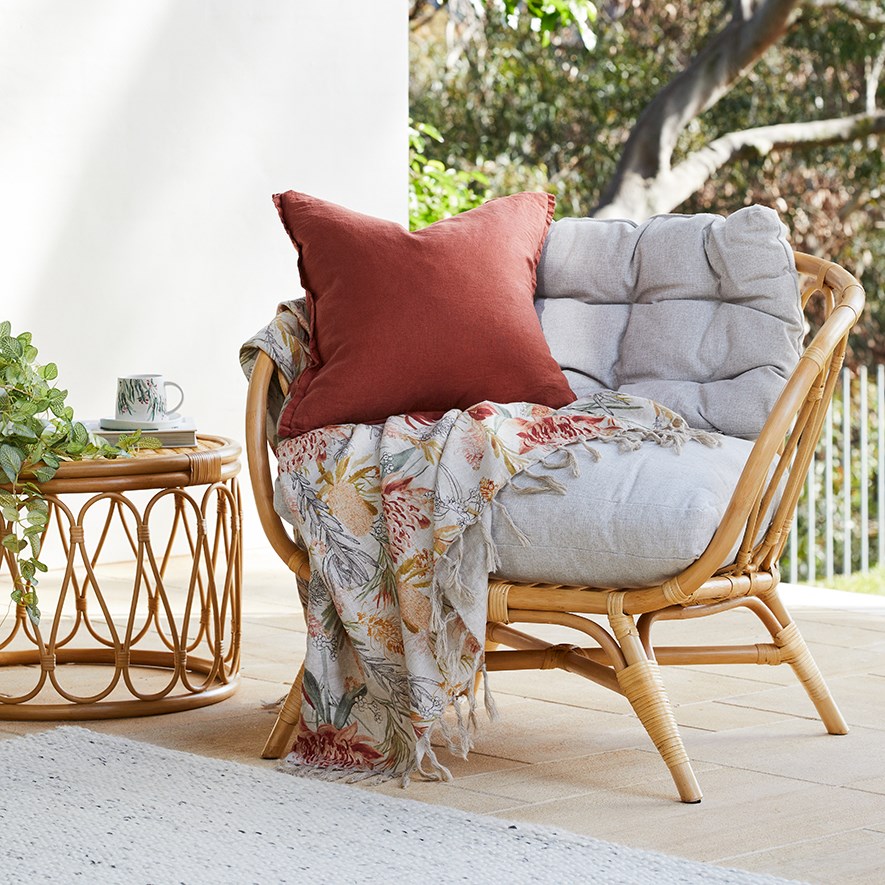 Belgian Rust Vintage Washed Linen Cushion | Adairs