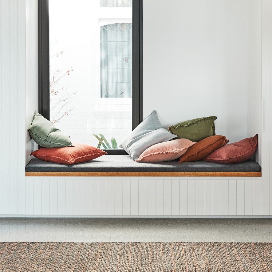 Belgian Rust Vintage Washed Linen Cushion | Adairs