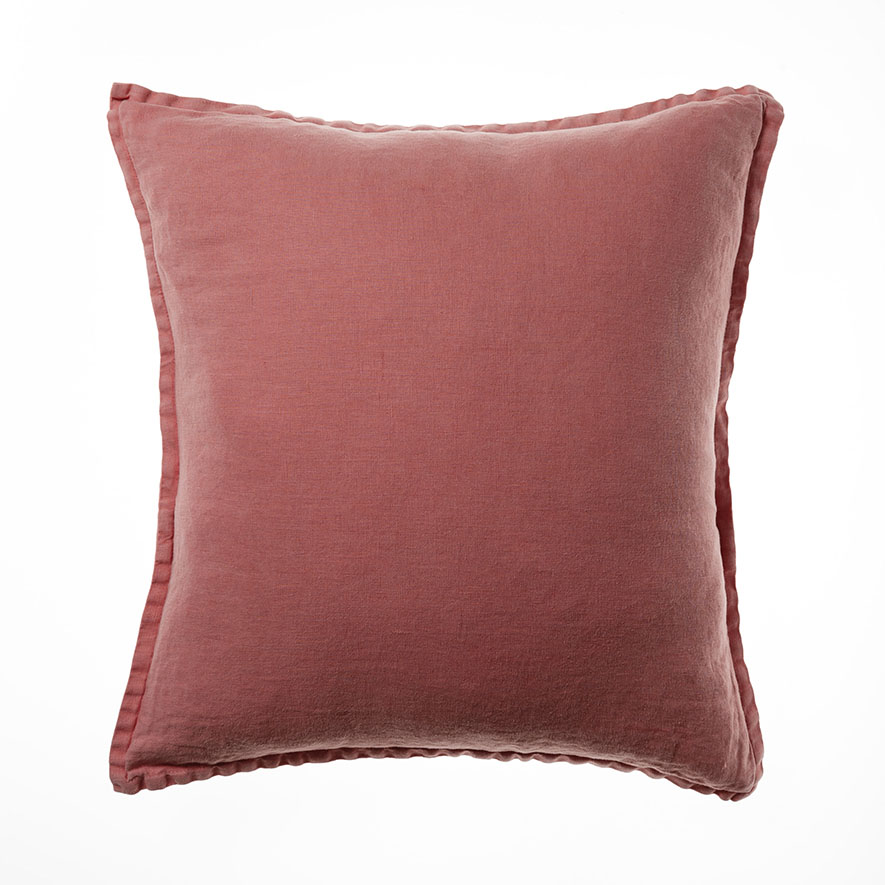 Belgian Terracotta Vintage Washed Linen Cushion | Adairs