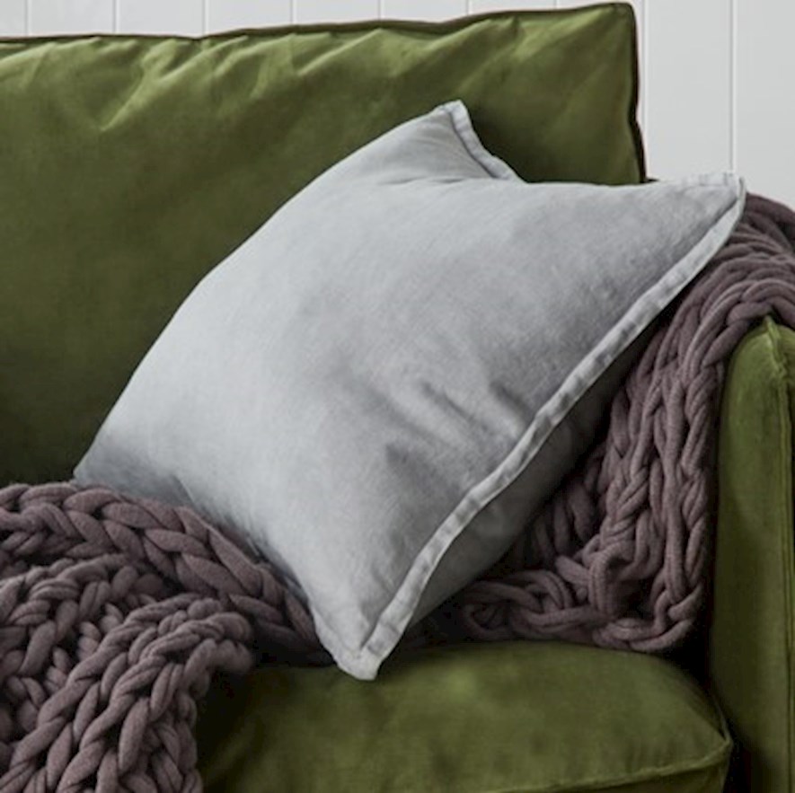 Belgian Vintage Washed Linen Cushion Seal Grey - Homewares Cushions ...