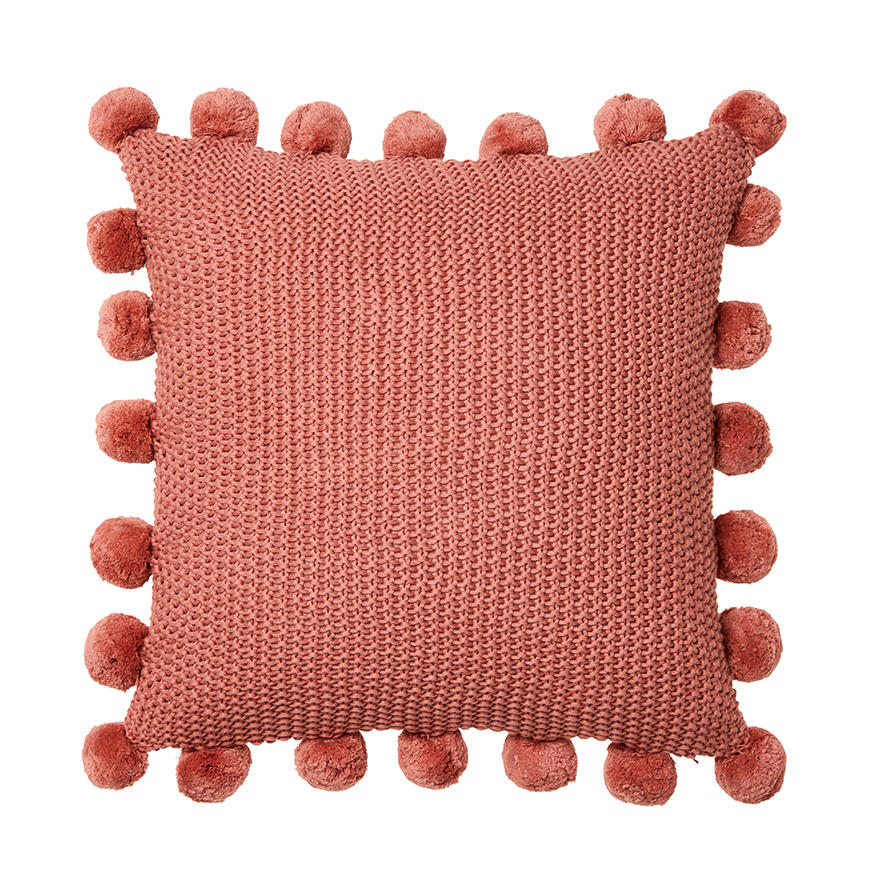 Home Republic - Pom Pom Cushion Dusty Peach | Adairs