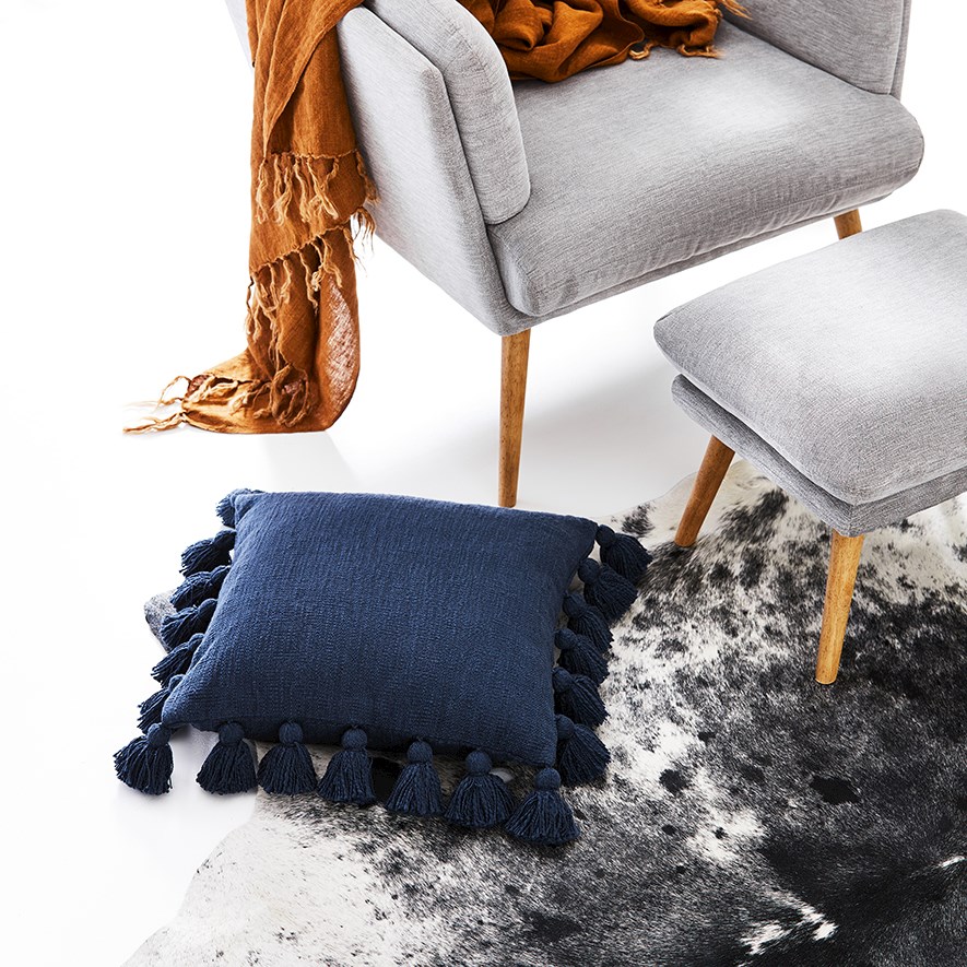 Aries Navy Cushion | Adairs