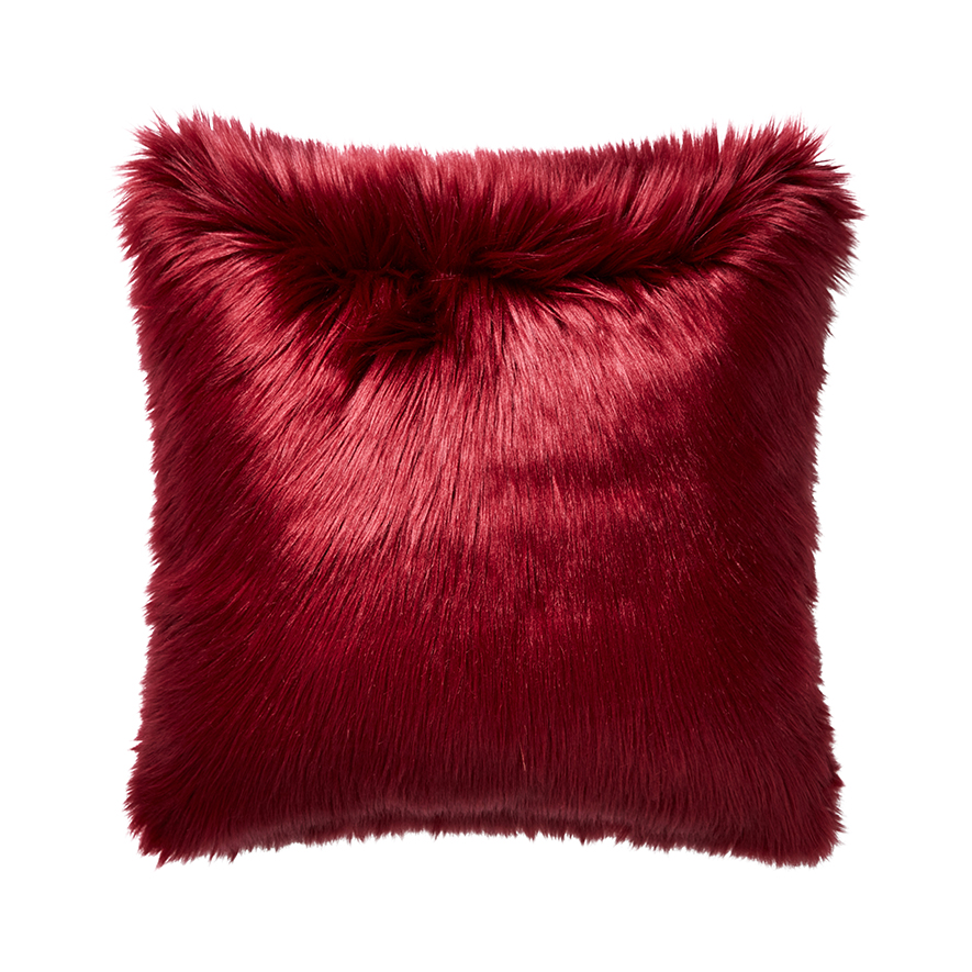 Alpine Raspberry Fur Cushion | Adairs