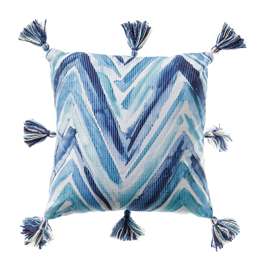 Byron Chevron Cushion Ocean | Adairs