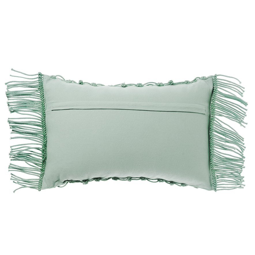 New Haven Macrame Long Cushion Mint | Adairs