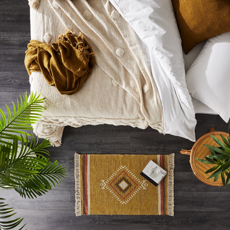 Monte Aztec Mustard Indoor Mat | Adairs