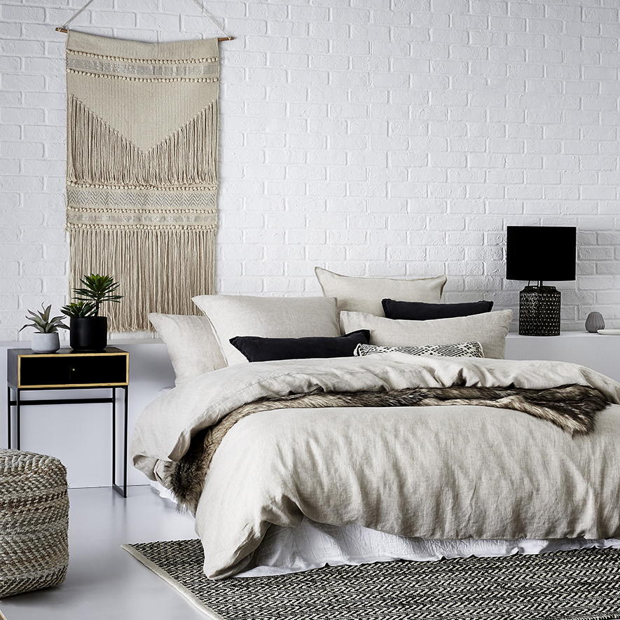 Home Republic - Chevron Leather Rug Black Large | Adairs