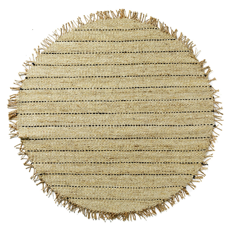 Home Republic - Hemp Round Rug Stripe | Adairs