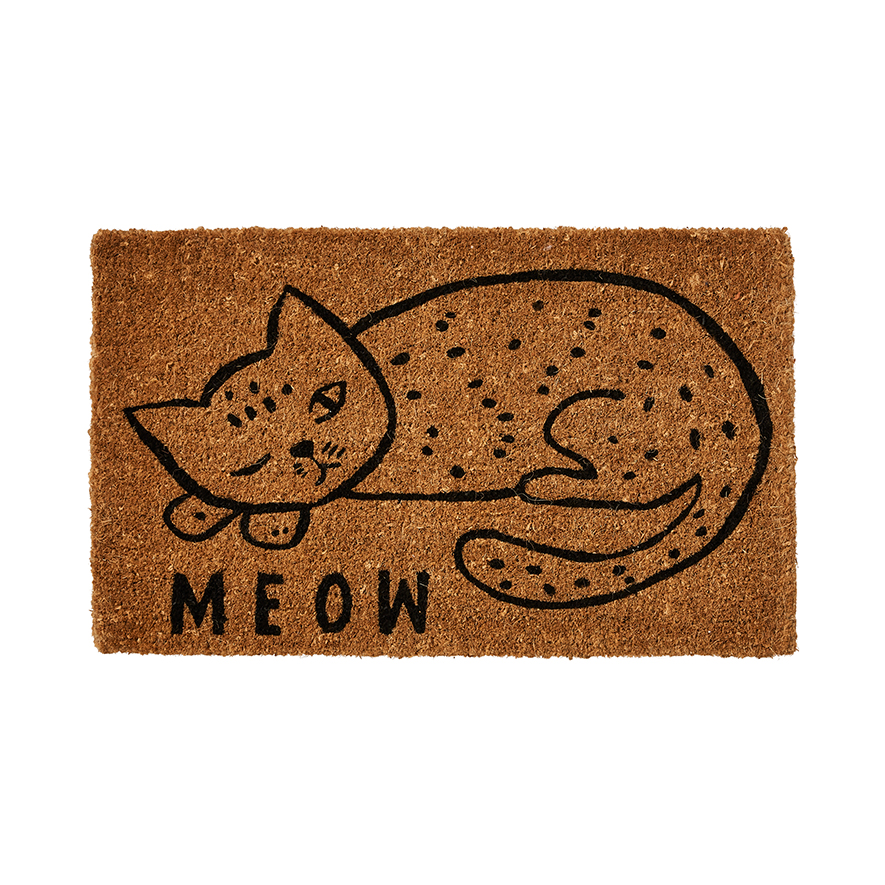 Home Republic - Meow Coir Door Mat in Regular Thickness | Adairs