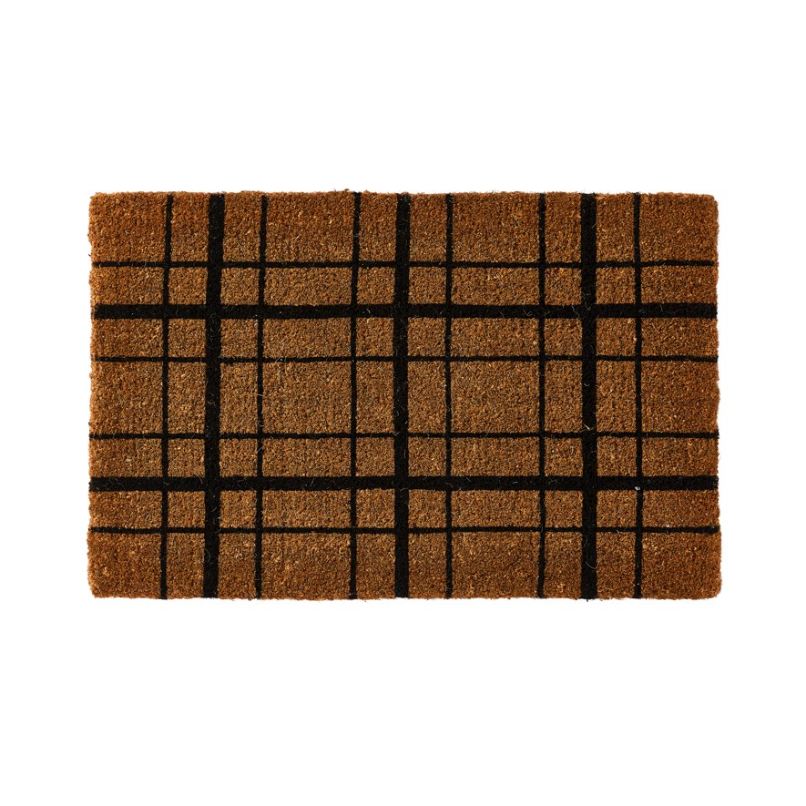 Coir Check Large Doormat | Adairs