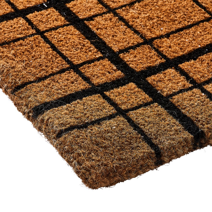 Coir Check Large Doormat | Adairs