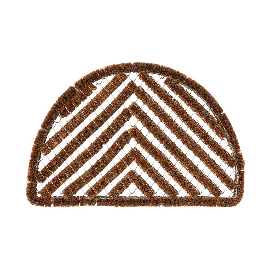 Home Republic - Wire Natural Round Regular Coir Doormat | Adairs
