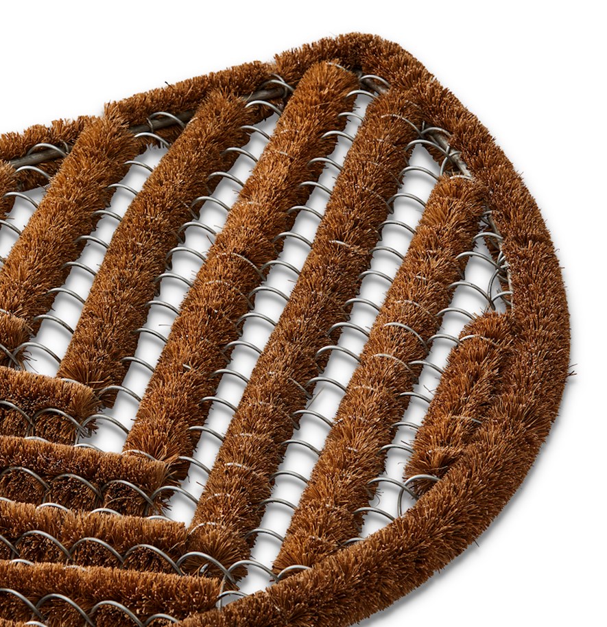 Home Republic - Wire Natural Round Regular Coir Doormat | Adairs