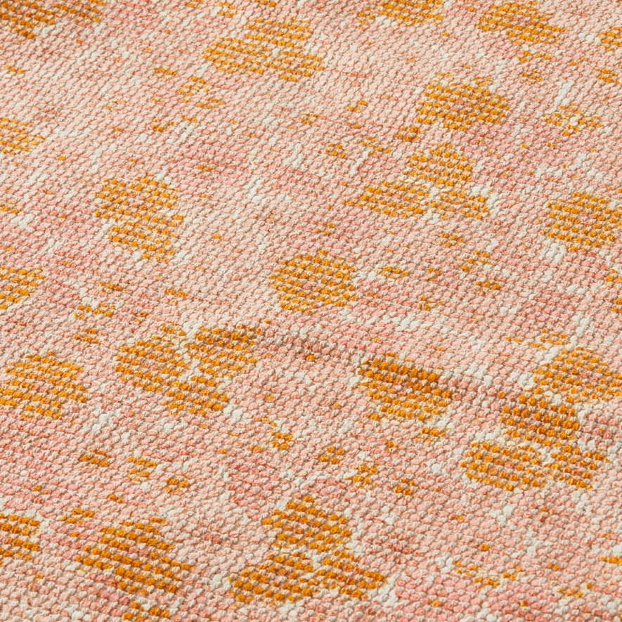 Home Republic - Tivoli Round Blush & Mustard Sunset Bloom Rug | Adairs