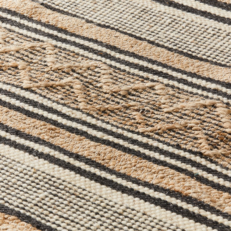 Mona Natural & Black Stripe Rug | Adairs