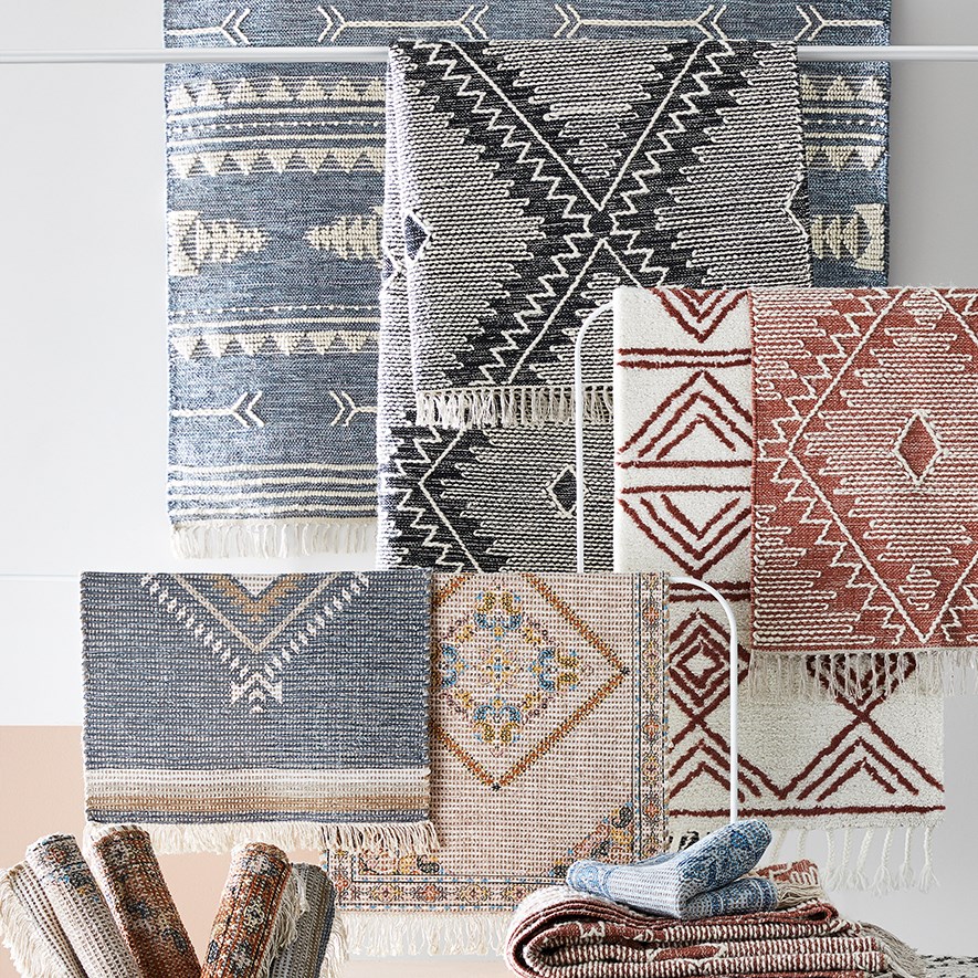 Home Republic - Zanzibar Blue Smoke Rug | Adairs
