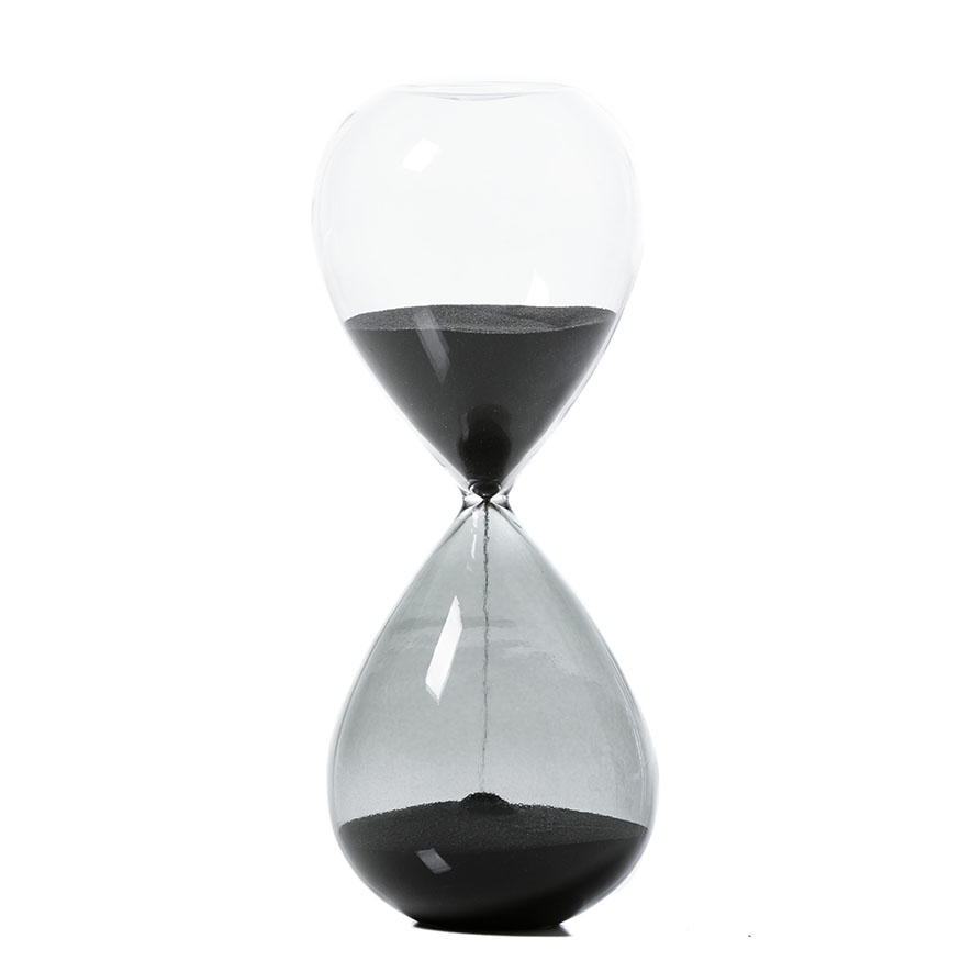 Home Republic - Nitro Sand Glass 20cm Black and Clear | Adairs