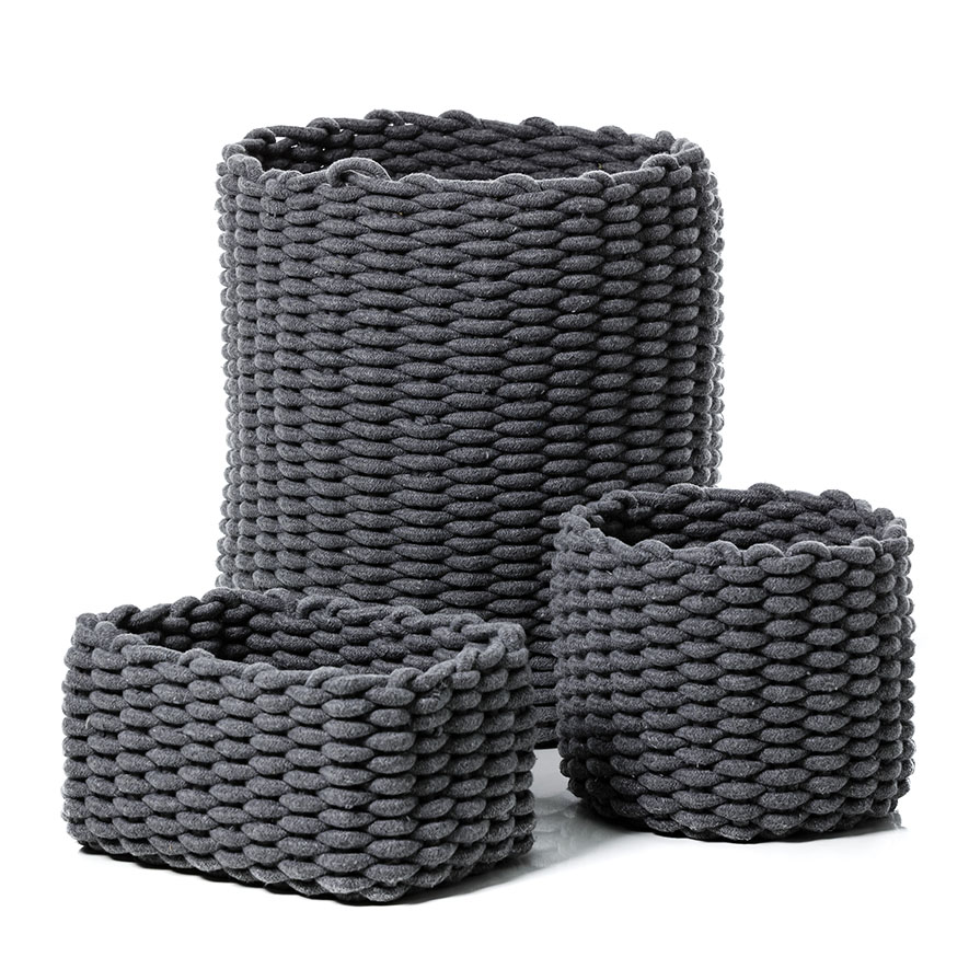 Home Republic - Chunky Basket Charcoal | Adairs