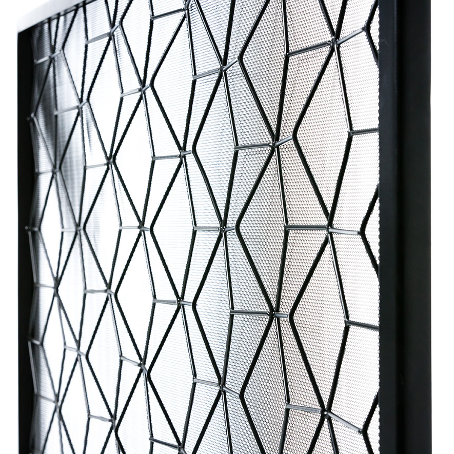 Home Republic - Iron & Wire Fire Screen Black Geometric | Adairs