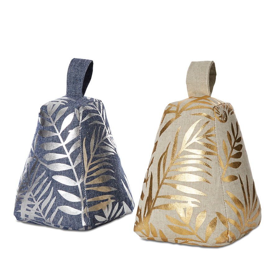 Home Republic - Palm Leaf Door Stop Blue & Silver | Adairs