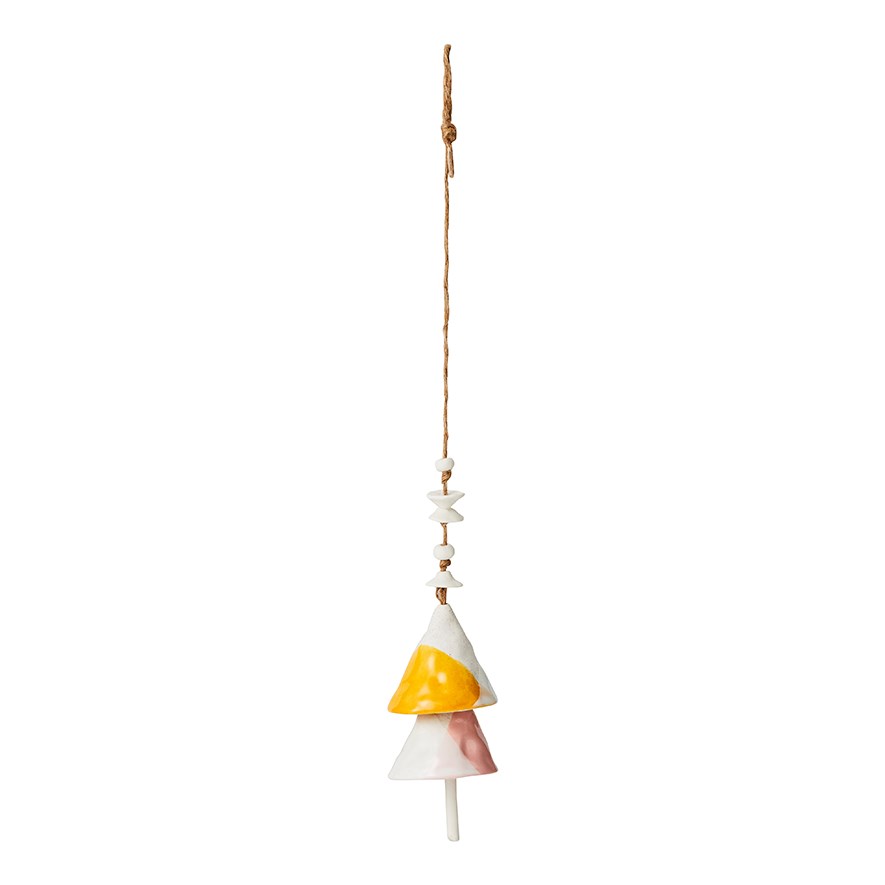 Home Republic - Tao Pink & Yellow Bells Wind Chime | Adairs