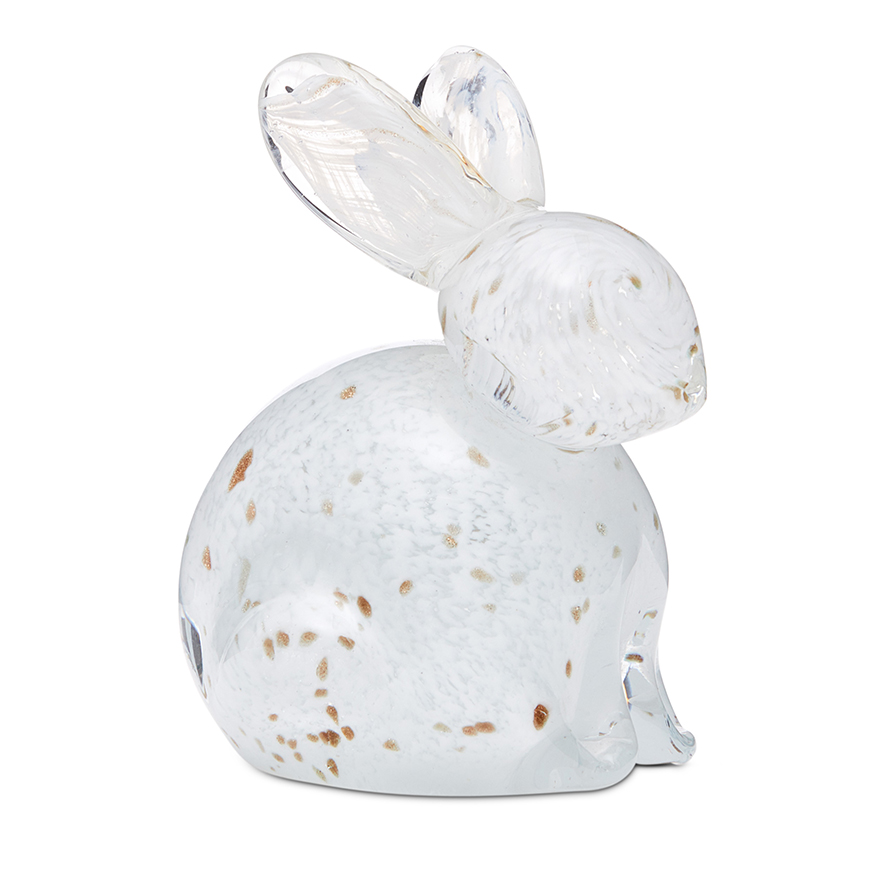 Easter White Standing Glass Rabbit | Adairs