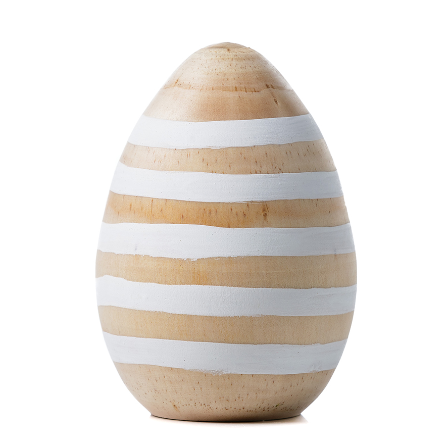 Easter Stripes Standing Timber Egg | Adairs