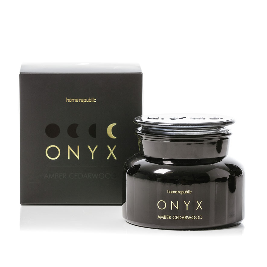 Home Republic - Onyx Amber Cedarwood Large Candle | Adairs