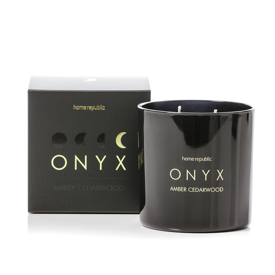 Home Republic - Onyx Amber Cedarwood Small Candle | Adairs