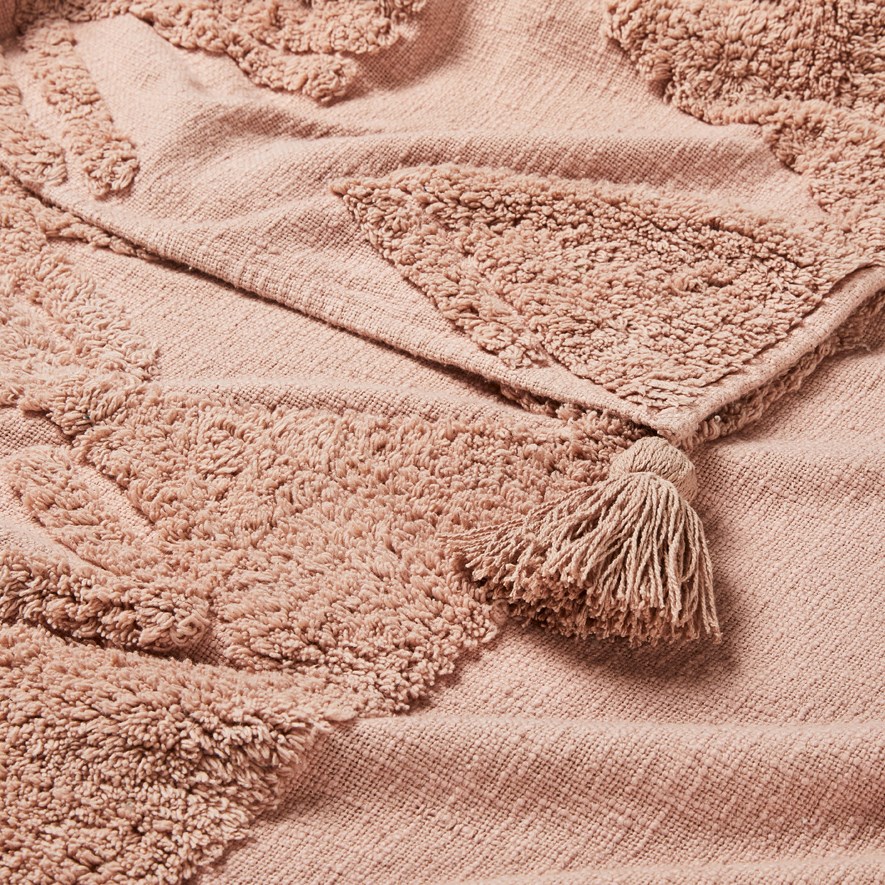 Skyler Pink Tufted Throw | Adairs