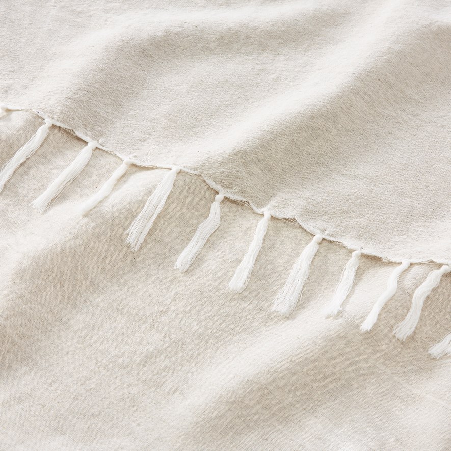 Iris Natural Linen & Cotton Throw | Adairs