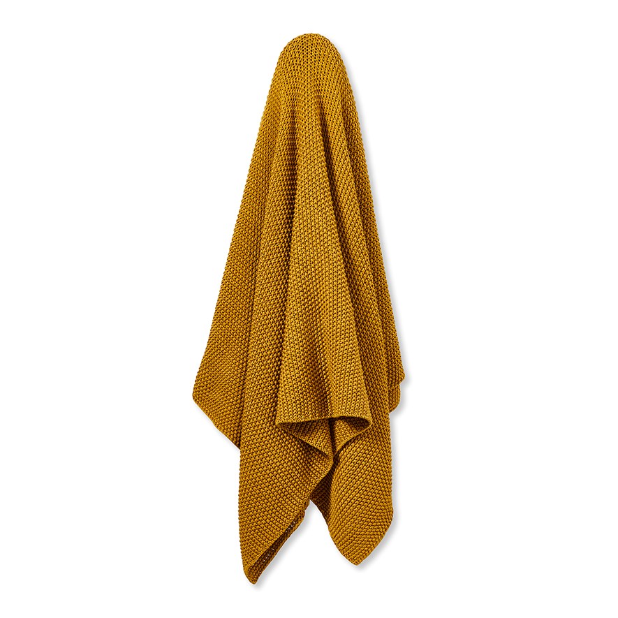 Santona Light Mustard Throw | Adairs