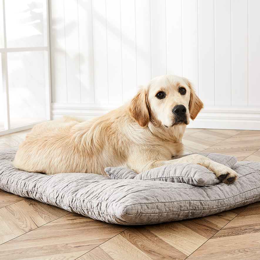 Fetch - Comfort Collection Vintage Washed Linen Quilted Grey Marle ...