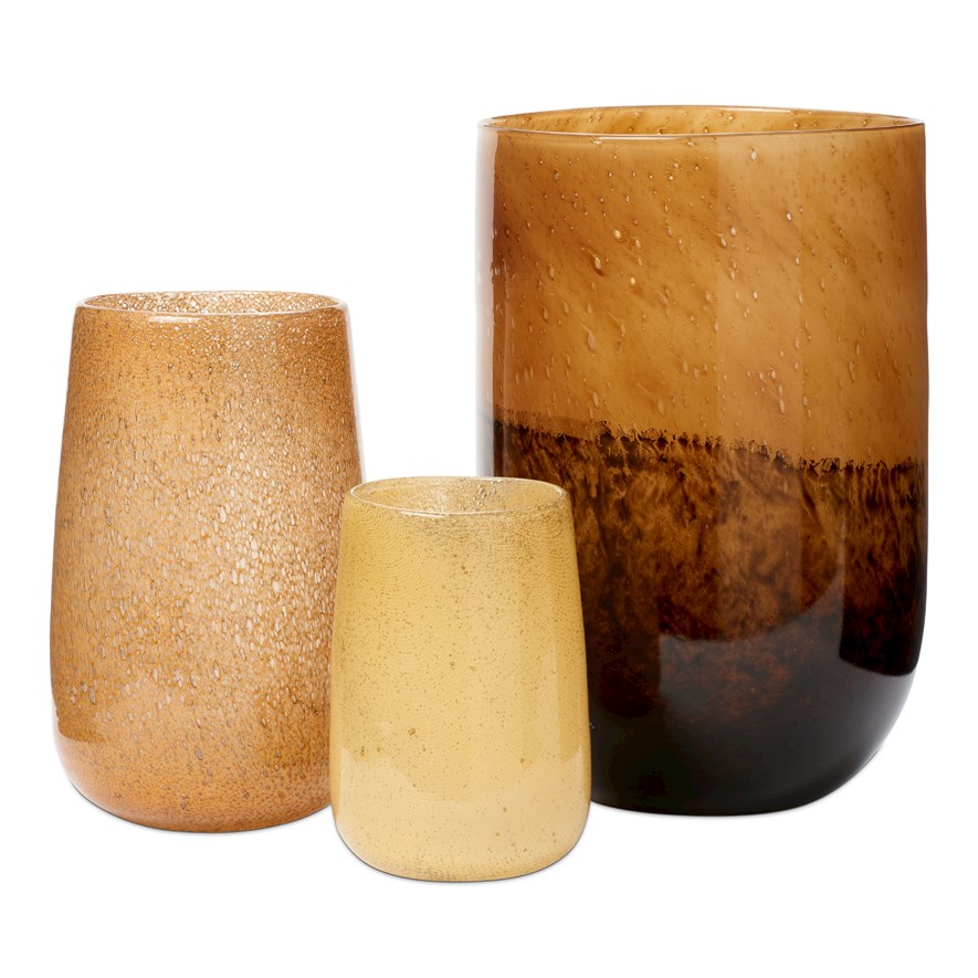 Mother Earth Glass Brown & Toffee Vase | Adairs