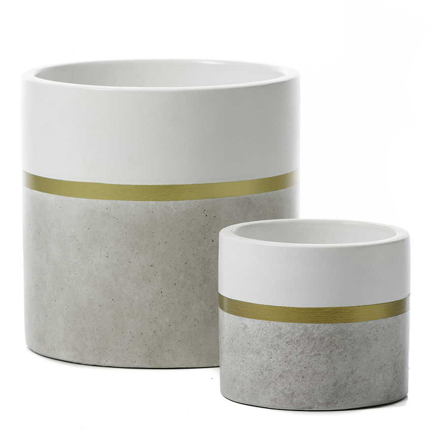 Home Republic - Stark Striped Pot Grey | Adairs