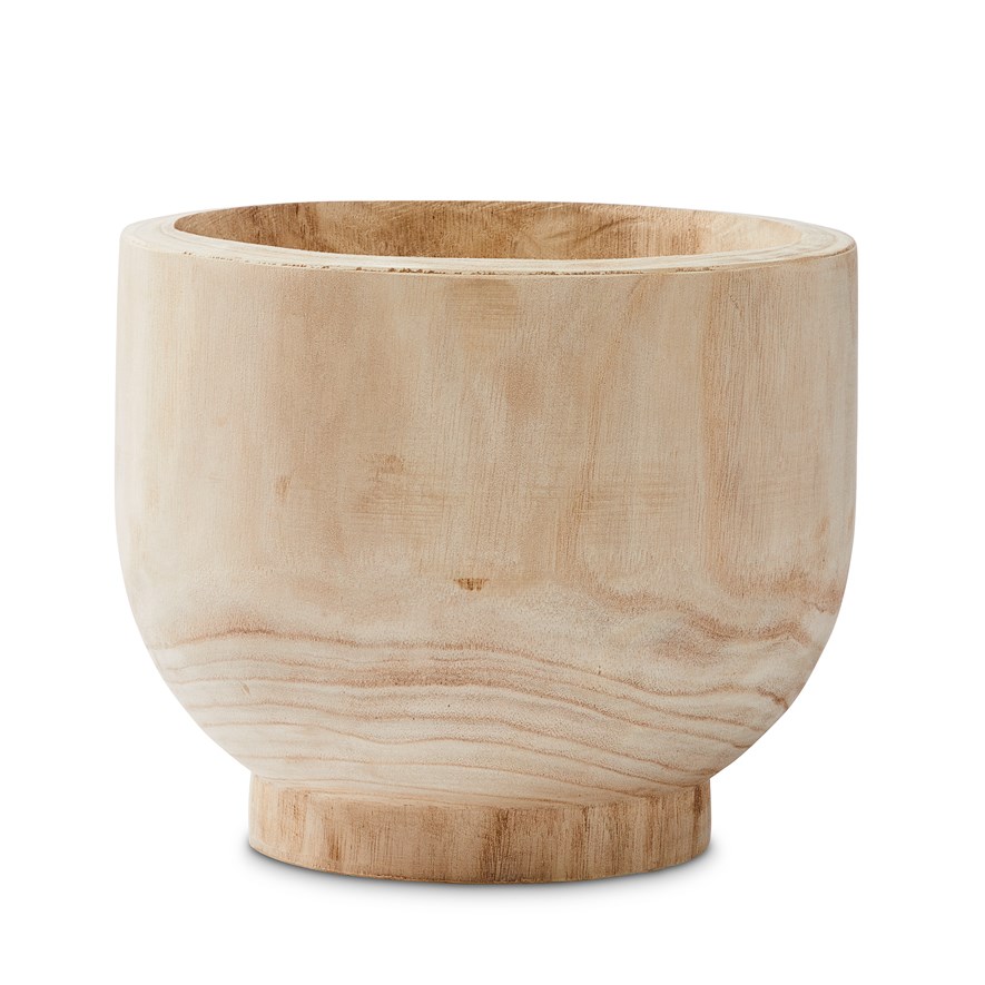 Home Republic - Jasper Natural Footed Timber Pot | Adairs