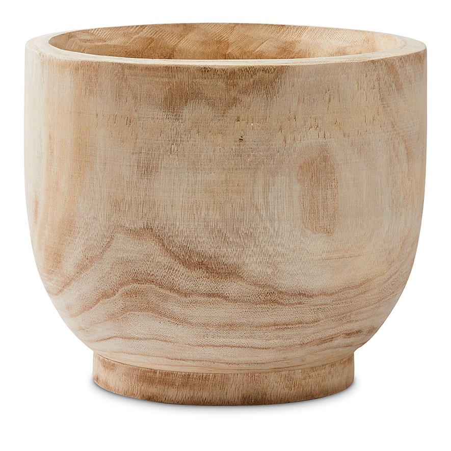 Home Republic - Jasper Natural Footed Timber Pot | Adairs