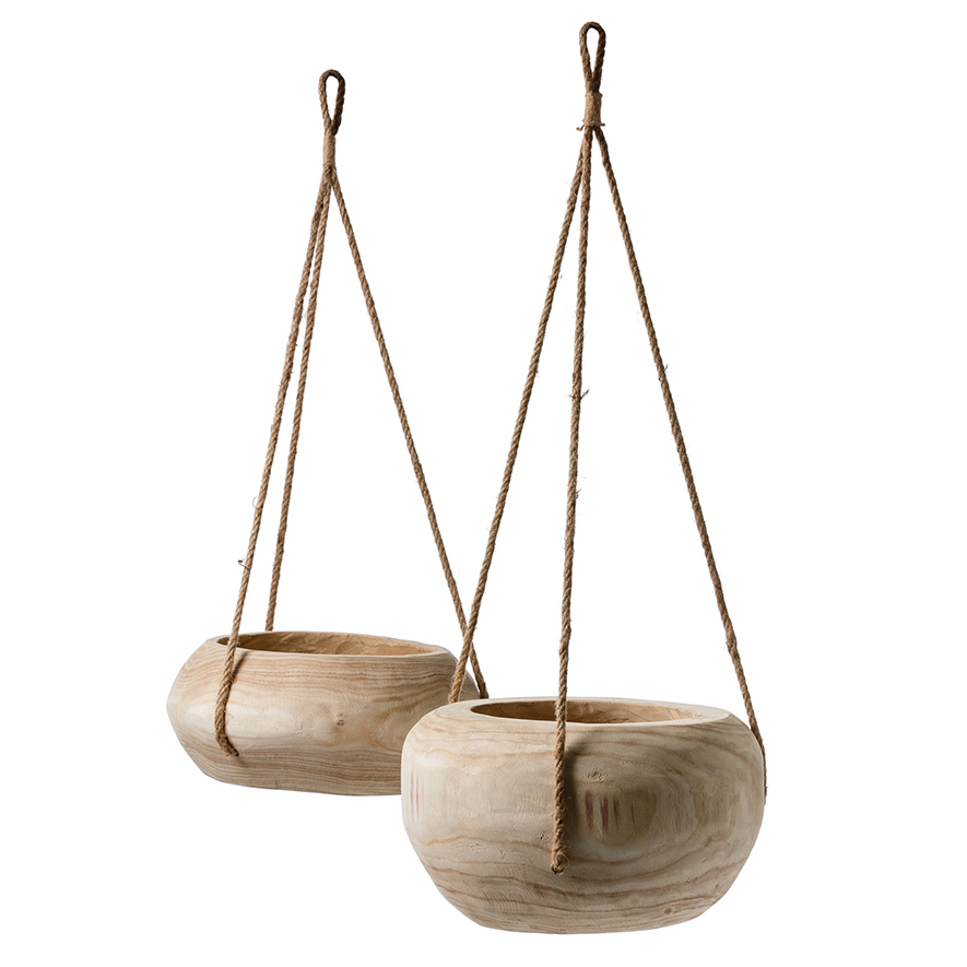 Hanging Jasper Timber Pot | Adairs