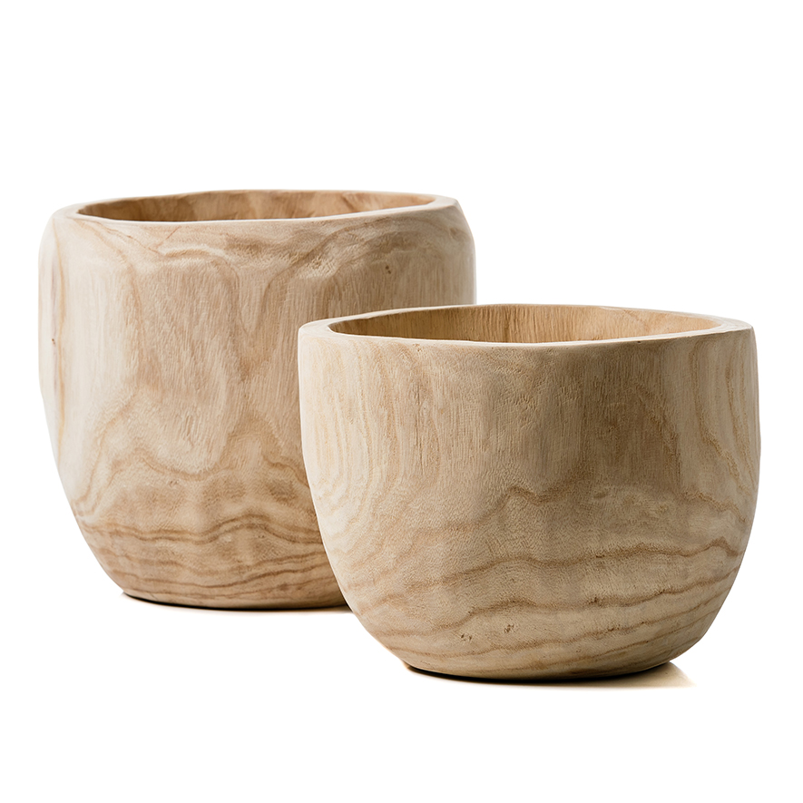 Medium Jasper Timber Pot | Adairs