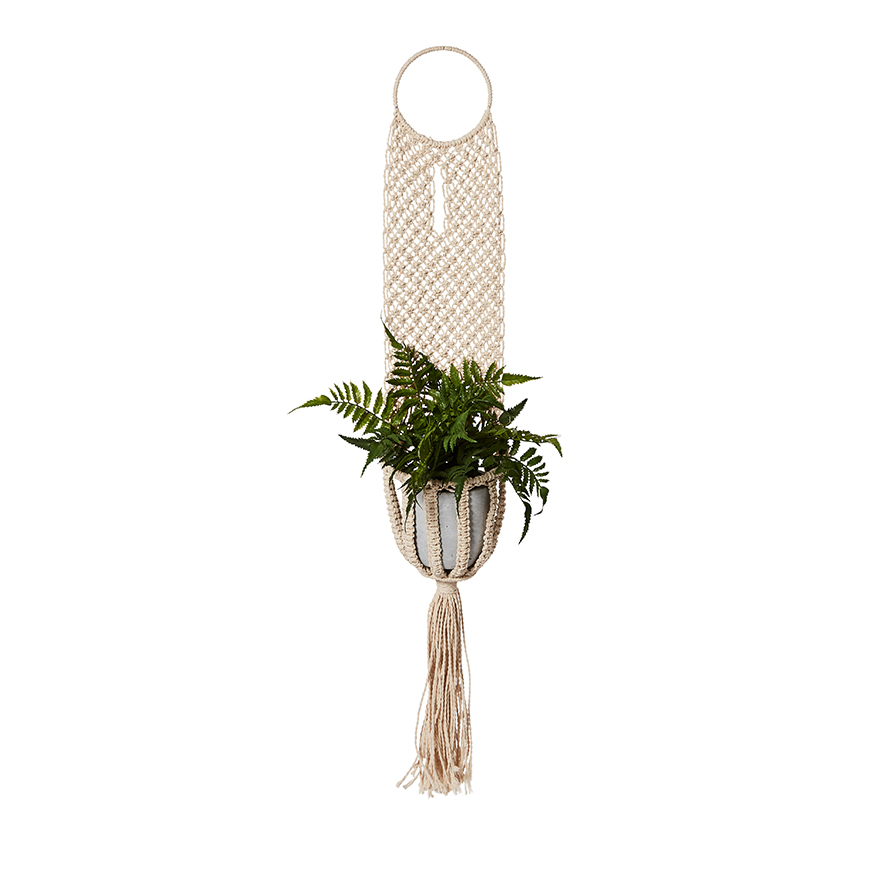 Home Republic - Boho Small Natural Hanging Pot | Adairs