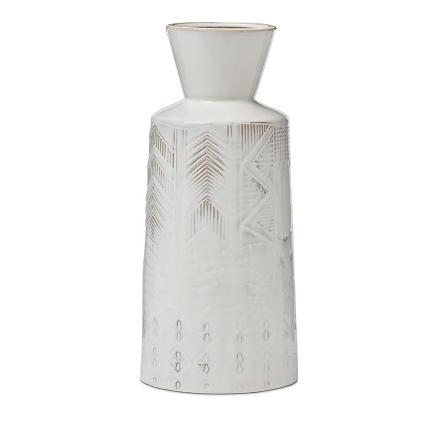 Textured Large White Vase | Adairs