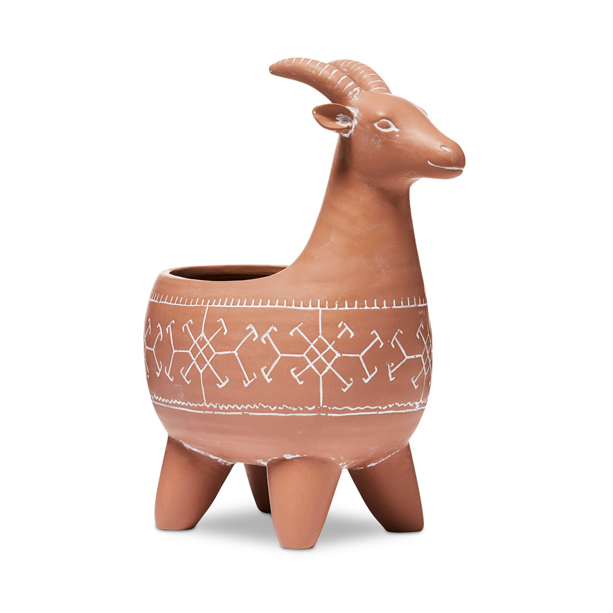Maya Goat Terracotta Pot | Adairs