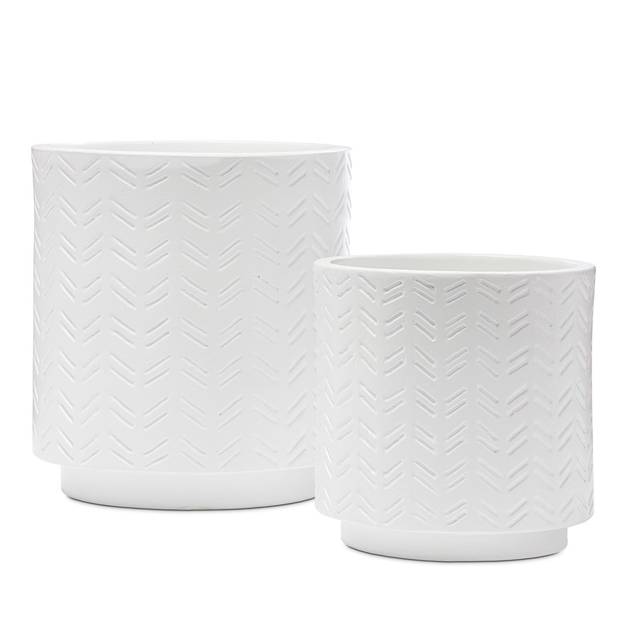 Turin White Chevron Pot | Adairs